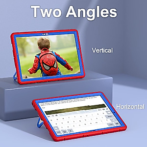 Auizotl Case for Samsung Galaxy Tab A8 10.5 Case for Galaxy Tab A8 Case with Kickstand 3 Layer Rugged Military Grade Shockproof 10.5 inch Cover (SM-X200/X205/X207), Red Blue