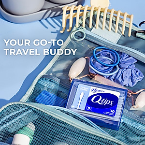 Q-tips Swabs Travel Pack,30 Count, Pack of 1 blue