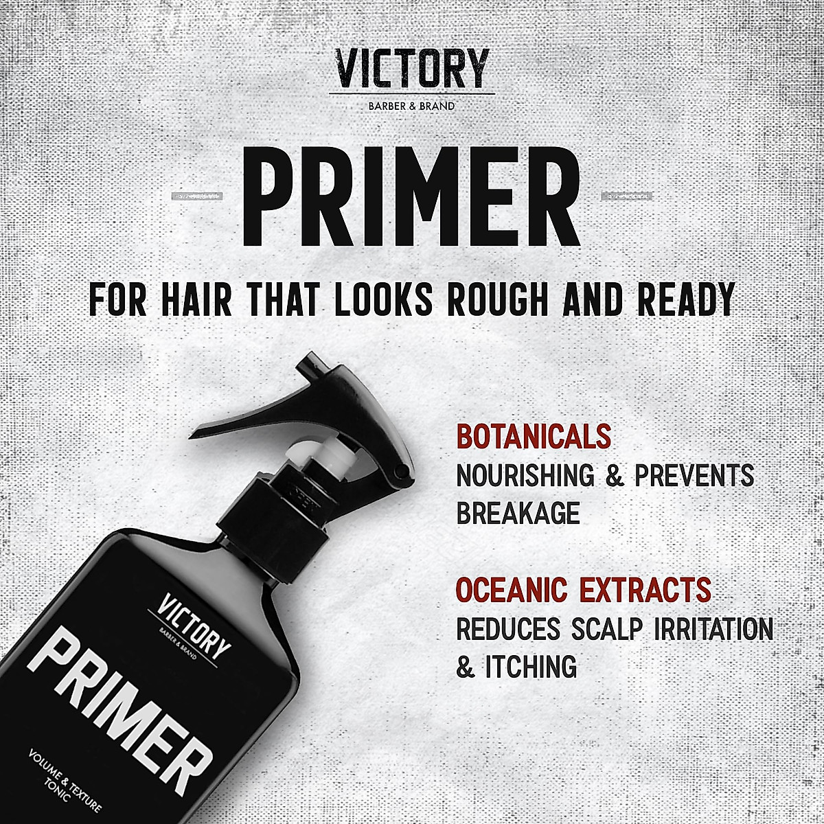 Sea Salt Thickening Spray for Men's Hair | PRIMER by Victory Barber & Brand | Made in the USA