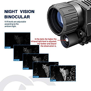 ESSLNB Night Vision Monocular 5X40 Night Vision Infrared Monocular with 1.5" TFT LCD Take Photos and Videos Playback Function 16G TF Card Digital Night Vision Scopes for Hunting Security Surveilla