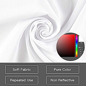 Mountdog 10 x 12 ft White Backdrop, Polyester Fabric Chromakey Photo Backdrops Screen Background for Photography, Video, Studio and Television with 4 Backdrop Clips and 4 Spring Clamps
