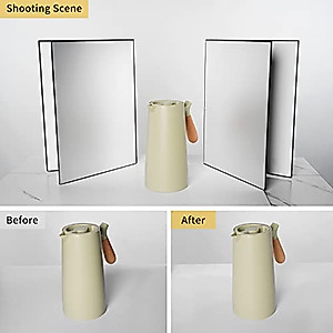 Meking 3 in 1 Photography Reflector Cardboard, 17 x 12 inches Folding Light Diffuser Board for Still Life, Product and Food Photo Shooting - Black, Silver and White, 2 Packs