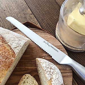 Jean-Patrique Chopaholic Stainless Steel Bread Knife - Single Forged Ergonomic Design Kitchen Cookware Bakeware | 9 Inch