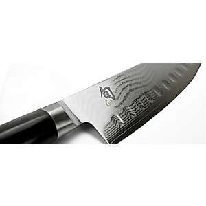 Shun Classic Left-Handed 7-Inch Stainless-Steel Santoku with Scallops