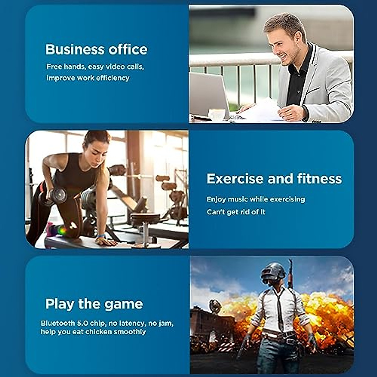 Wiykasenbos Open Ear Headphones Open Ear Earbuds air Conduction Headphones Noise Cancelling Headphones with Microphone IPX5 Waterproof Headphones for Sport with Charging case