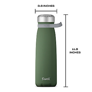 S'well Stainless Steel Traveler With Handle, 40oz, Green Jasper, Triple Layered Vacuum Insulated Containers Keeps Drinks Cold for 60 Hours and Hot for 20, BPA Free, Easy Carrying On the Go