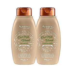 Aveeno Scalp Soothing Oat Milk Blend Shampoo & Conditioner Set for Daily Moisture and Light Nourishment, Sulfate Free, No Dyes or Parabens, 12 fl. Oz