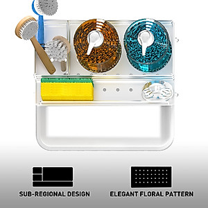 Cisily Sponge Holder, Caddy Organizer, Sink Accessories with Drip Tray, Rustproof and Non-slip, Kitchen Essentials for New Home