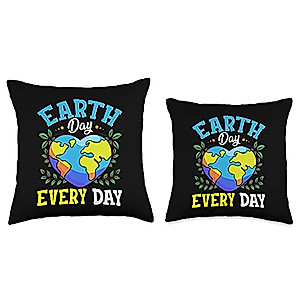 Best Earth Day Tees Earth Every Day Environmentalist Throw Pillow, 16x16, Multicolor