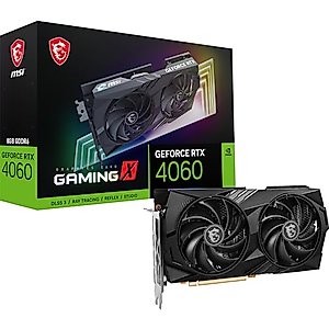 MSI GeForce RTX 4060 Gaming X 8G Graphics Card - RTX 4060 GPU, 8GB GDDR6 (17Gbps/128-bit), PCIe 4.0 - Twin FROZR 9 (2 x TORX Fan 5.0), RGB - HDMI 2.1, DisplayPort 1.4a