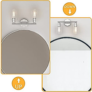 Espird Bathroom Vanity Light Fixtures Brushed Nickel, 2 Light Bathroom Light Fixture Over Mirror, UL Certification Bathroom Light Fixture, Modern Wall Lighting Fixtures with Glass Shade, E26 Socket