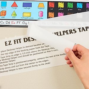 Really Good Stuff EZ-Fit Desktop Helper Tape Strips - Set of 36, Student Desk Name Tags, Pre-Cut, Durable, and Versatile
