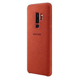 SAMSUNG Alcantara Fabric Qi Charging Compatible Case Cover for Galaxy S9 - Red,EF-XG965AREGWW