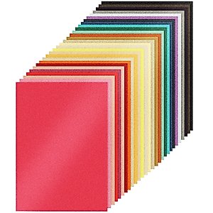 Fuutreo 168 Sheets Metallic Card Stock Paper 28 Assorted Colors Pearlescent Shimmer Cardstock 8.5 x 11'' Colored Pearl Paper 250gsm 90lbs Thick Card Stock for Invitation, Certificates, Crafts, DIY