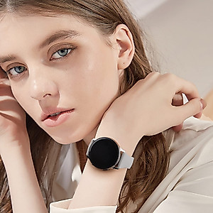 Vancle 3 Pack Slim Bands for Samsung Galaxy Active 2 Watch Bands 40mm 44mm Women Men, 20mm Soft Silicone Sport Strap Replacement Wristbands for Samsung Galaxy Active/Active 2 (Black/Gray/White)