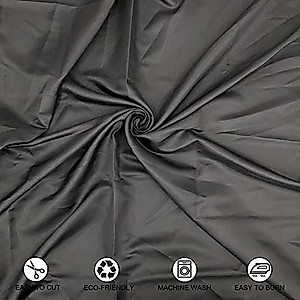 HOTGODEN Satin Fabric:2,5 Yards Black Solid Silky  Satin Fabric by The Yard 60" Wide for Wedding, Bridal, Decoration, Fashion, Apparel Crafts