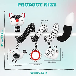 Car Seat Toys Baby Toys 0-3 Months Infant Toys Spiral Stroller Toys, Newborn Toys Black and White Baby Toys, High Contrast Baby Toys for Crib Mobile, Baby Toys Gift for 0 3 6 9 12 Months Girls Boys
