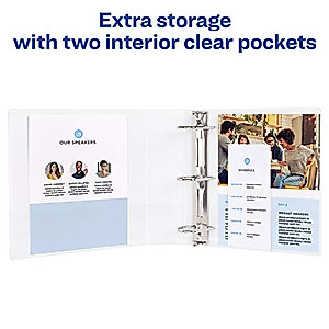 Avery Durable View 3 Ring Binder, 3 Inch Slant Rings, 4 White Binders (17030)