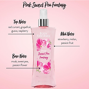 Body Fantasies Signature Fragrance Body Spray, Pink Sweet Pea Fantasy, 8 fl oz