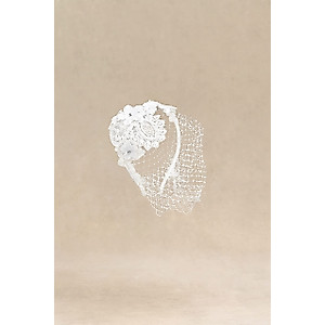 BABEYOND Bridal Wedding Veil Fascinator Mesh Lace Headband Tea Party Flower Fascinator Funeral Hats for Women