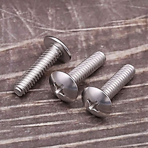 1/4-20 x 1 Truss Head Machine Screws, Phillips Drive, Fully Machine Thread, 18-8 Stainless Steel 304, Bright Finish, Pack of 50