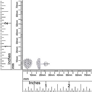 White Natural Diamond Stud Earrings In 14K White Gold Over Sterling Silver (0.04 Ct)