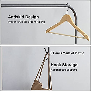 GISSAR Clothes Rack With Shelves,Stand Clothing Racks for Hanging Clothes, Garment Rack With Top Rod,Drying Rack Organizer Shirt Towel Rack,For Boxes Shoes Boots Storage,Metal Frame, Black