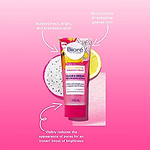 Bioré Brightening Exfoliating Scrub, 3.5 Fluid Ounces, to Exfoliate and Even Skin Tone, for All Skin Types