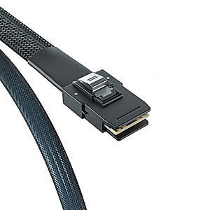 2 Pack 12G Internal Mini SAS HD SFF-8643 to SFF-8087(36Pin) Cable, 0.5m Internal Mini SAS to Mini SAS Cable, 36 Pin, with Sideband, 100 Ohm, Flexible, Support RAID, PCIE Controller, 0.5-Meter(1.6ft)