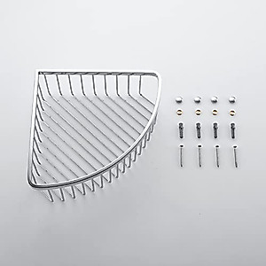 GORDEE Bathroom Shower Caddy Corner Shelf Basket, Ultra Sturdy Rust-Proof Stainless Steel Bathroom Shelf Organizer Shampoo Holder, Wall Mounted Storage Rack for Bathroom Kitchen, Brushed Chrome