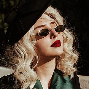 FIBO STEEL 16G Septum Ring Septum Piercing Jewelry for Women Stainless Steel Septum Nose Rings Horseshoe Cartilage Hoop Helix Tragus Piercing Jewerly Gold-tone 8mm