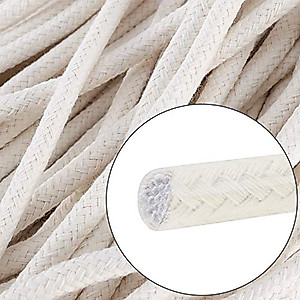 HAKZEON 164FT 1/4 Inch Cotton Rope, Natural Macrame Cord White Clothesline Heavy Duty All Purpose Rope for Wall Hanging, Plant Hanger, DIY Cotton Rope Basket, Crafts, Knitting and Wall Tapestries