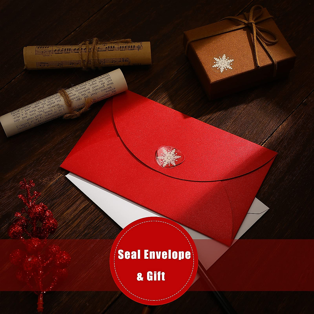 Containlol 800 Pcs 1inch Christmas Snowflakes Stickers Round Circle White Self Adhesive Clear Snowflakes Label Stickers Xmas Winter Envelope Cookie Gift Candy Snow Bag Book Seals Decoration,40 Sheets