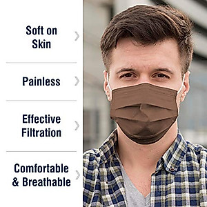 WECARE Disposable Face Mask Individually Wrapped - 50 Pack, Assorted Earth Tone Print Masks - 3 Ply