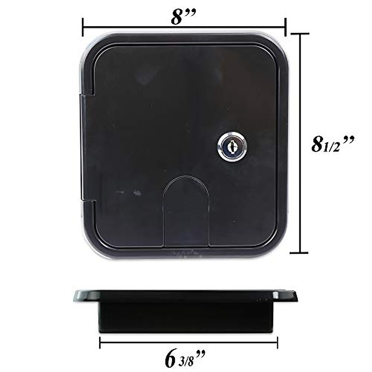 RV Camper Trailer Motorhome Power Cord Hatch Electrical Access Door (Black-1801LB)