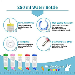 LLSPET 3-in-1 Guinea Pig Hay Feeder Water Bottle Nail Scissors Set, Pets Feeding Kit for Small Animals Bunny Chinchilla Guinea Pig Rabbit, 250ml Rabbit Water Bottle No Drip, Double Use Rabbit Feeder