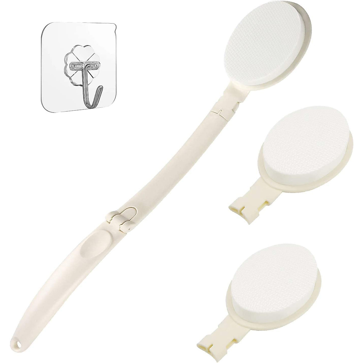 LFJ Lotion Applicator with Long Curved Handle for Back,Legs,Feet Self Application of Sunscreen, Sunless Self-Tanning, Skin Cream, Acne