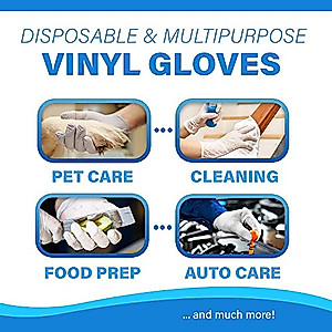 Disposable Vinyl Gloves | Case of 2000 | Multipurpose | Food Handling Use | Powder Free | Clear (2000, Large)