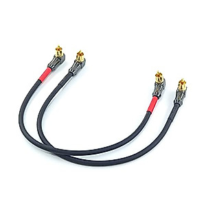 WJSTN-061 90 Degree Right Angle RCA Cable Male to Male Subwoofer Cable Digital Coaxial Audio Cable for Home Theater, Sound Bar, TV,and More， 2Pack (1FT)