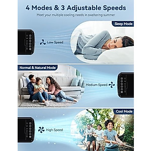 3-IN-1 TEMEIKE Swamp Cooler Air Conditioner, Evaporative Air Cooler w/ 4 Modes & 3 Speeds, 12H Timer & Remote & Dual Water Tank, 65° Oscillating Air Conditioner Portable for Room Bedroom Home Indoor