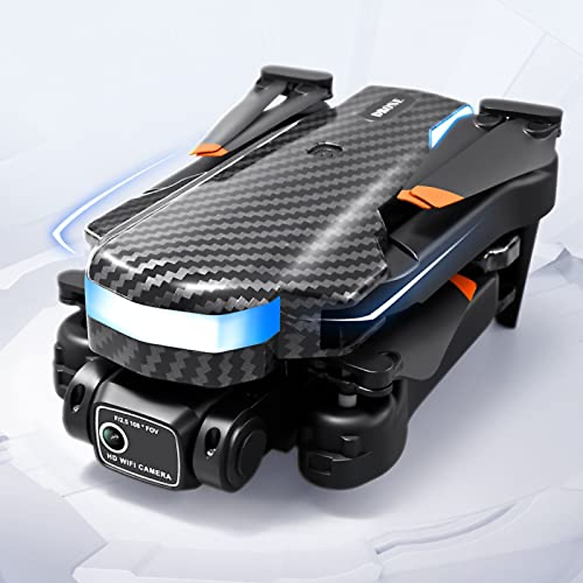 GBSELL Carbon Fiber Dual Camera Drone - 8K High-Definition Picture Level - 12 + Minutes Flying Time - Opticals Positioning Hover,393ft Maximum Flight Altitude for Party (BK 68A)