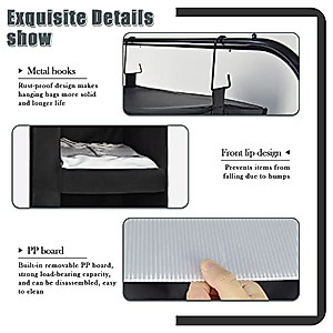 Aikebhc 2 Pack Hanging Closet Organizers and Storage, 3-Shelf Hanging Storage, Collapsible Wardrobe Storage Organizer for Bedroom Bathroom Storage Room RV Camper, Black