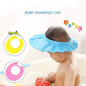 AIRCODE Baby Shower Cap Silicone Bathing Hat Adjustable Shower Cap Infants Soft Protection Shield Hat Safety Visor Cap Hat for Toddler Kids (3pcs)