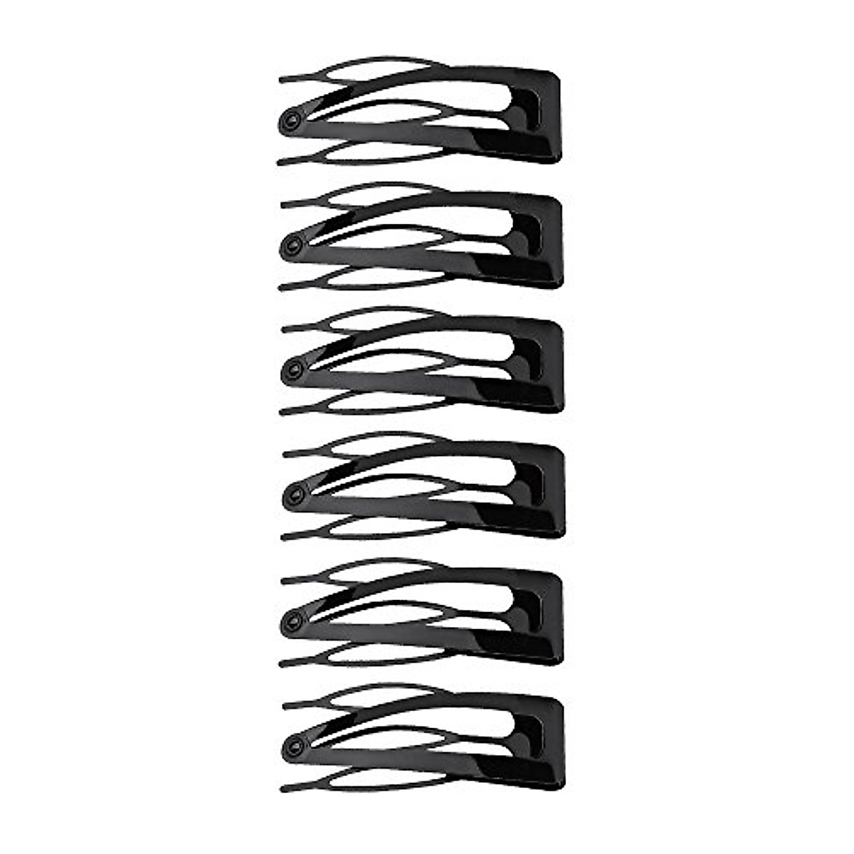 Revlon Rubberized Double Grip Black Hair Clips, 6 count