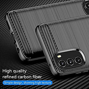Moto G 5G Case (2022) with HD Screen Protector, MAIKEZI Non-Slip Shock-Absorption TPU Bumper, Soft Rubber Protective Cover - Black