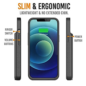 Alpatronix Battery Case for iPhone 14 Pro and iPhone 14 (6.1 inch), Strong Slim Portable Protective Extended Charging Cover Compatible with Wireless Charging, Apple Pay, CarPlay (BX14Pro) – Black