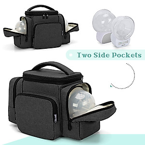 BAFASO Wearable Breast Pump Bag Compatible with Elvie Breast Pump or Momcozy S12 Pro, Tote for Wearable Breast Pump and Extra Parts (Patent Pending), Black