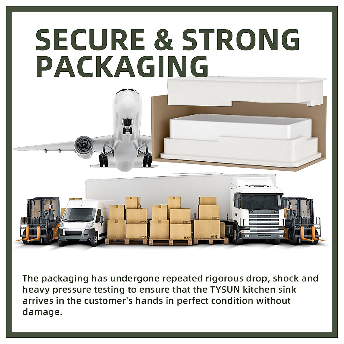 Tysun 27 Inch Undermount Kitchen Sink - 16 Gauge Drop In Kitchen Sink - Stainless Steel Single Bowl Kitchen Sink - Workstation Sink with Accessories