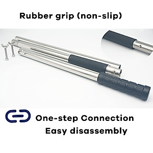 Sand Fleas Rake, Stainless Steel Sand Sifter, Detachable 47 Inches Long Handle, 15.7 Inches Width Basket, Sand Crab Catcher with Sharp Teeth,Collapsible Sand Fleas Catcher for Travelling.