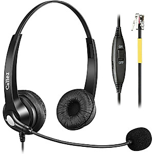 Callez Office Phone Headset with Microphone Noise Cancelling, RJ9 Telephone Headsets Compatible with Yealink VoIP Phone T46S T48S T42S T23G T27G T29G T33G T21P T43U T46U T53W T54W Grandstream Snom